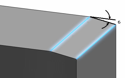 Chanfro - Ângulo de aresta - 2010 - Ajuda do SOLIDWORKS