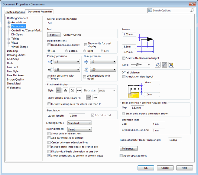 Document Properties Dimensions 2016 SOLIDWORKS API Help